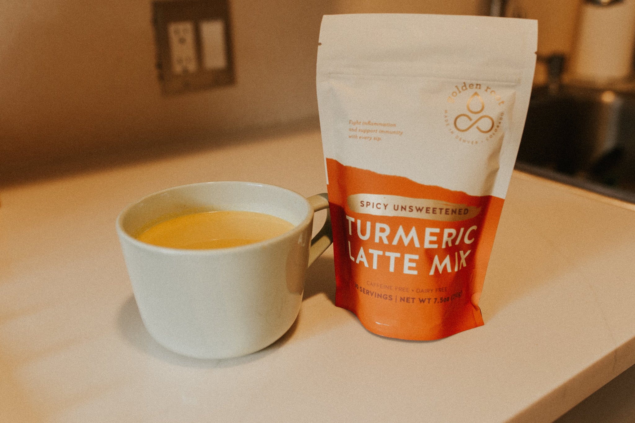 Spicy Unsweetened Turmeric Latte Mix - 30 Serving Standup Pouch ...